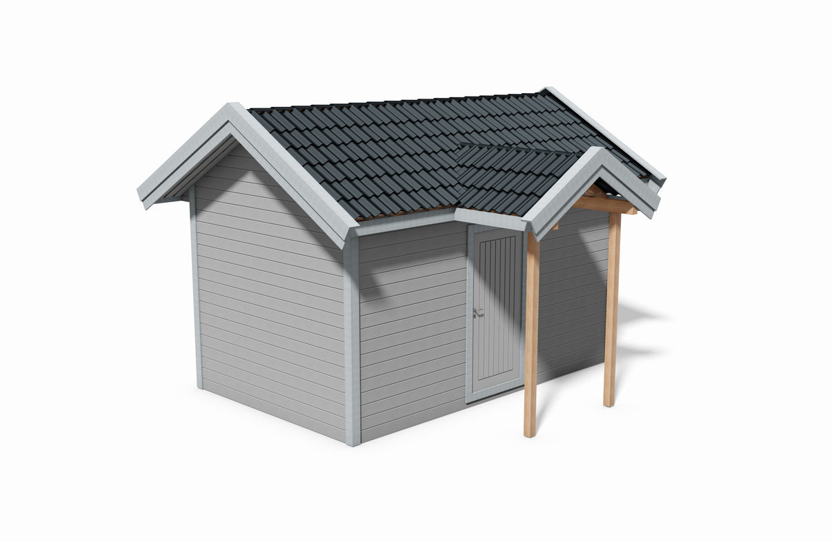 Tegning Bod 4800 x 3000 takvinkel 30 med takutspring – Byggenkelt