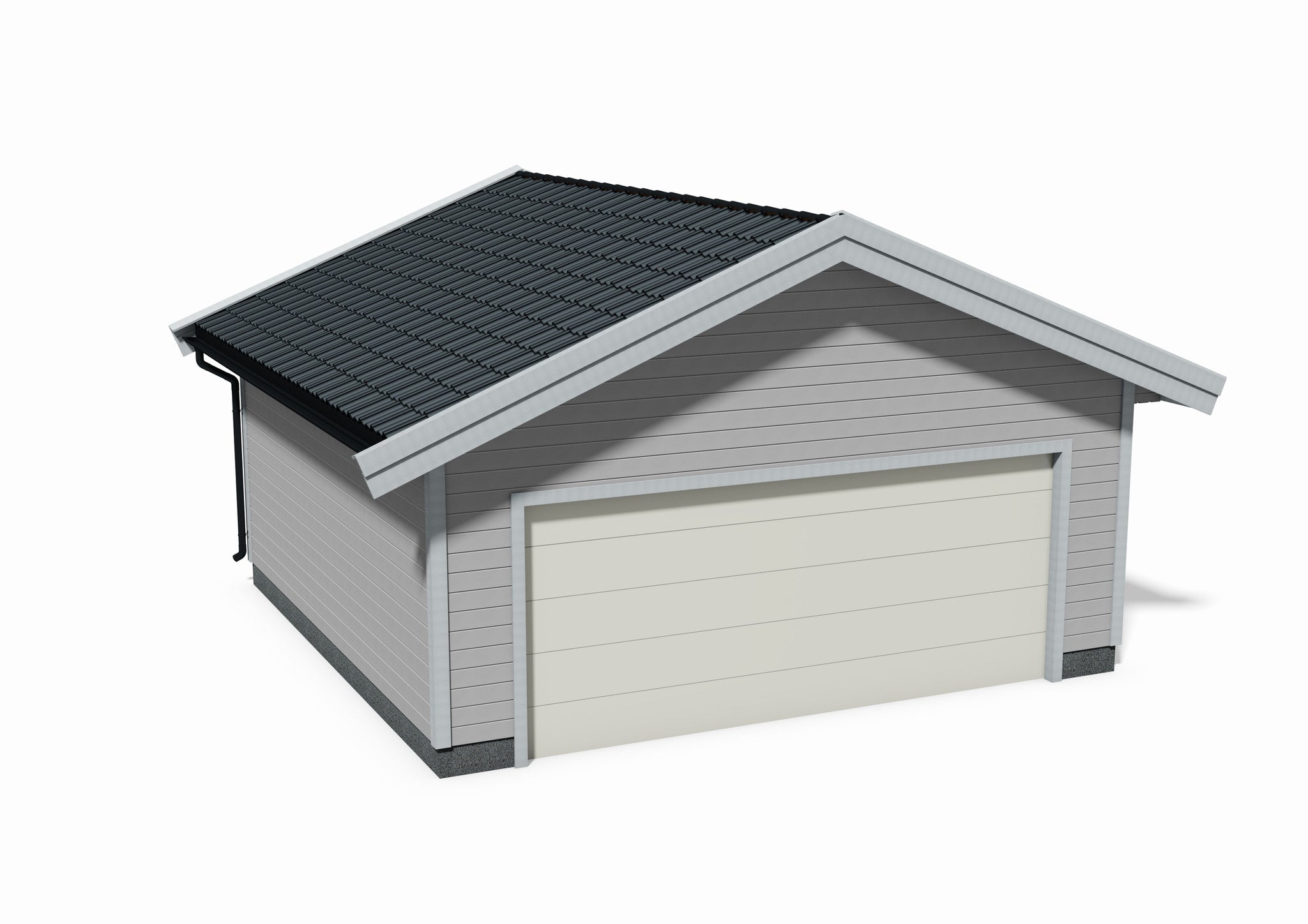 Tegning Dobbel Garasje Bredde 6200 med takvinkel 22 og 1 port – Byggenkelt