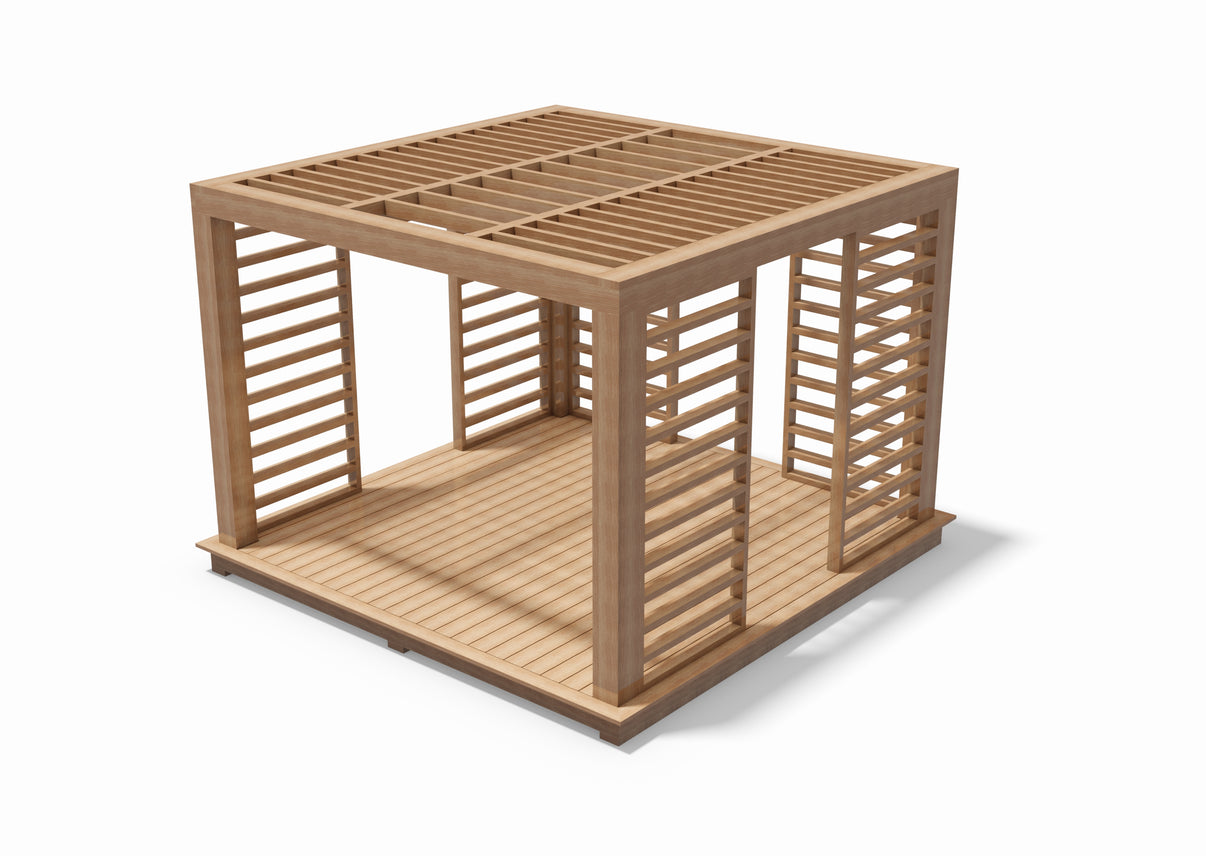 Tegning Pergola 3700 x 3700 – Byggenkelt